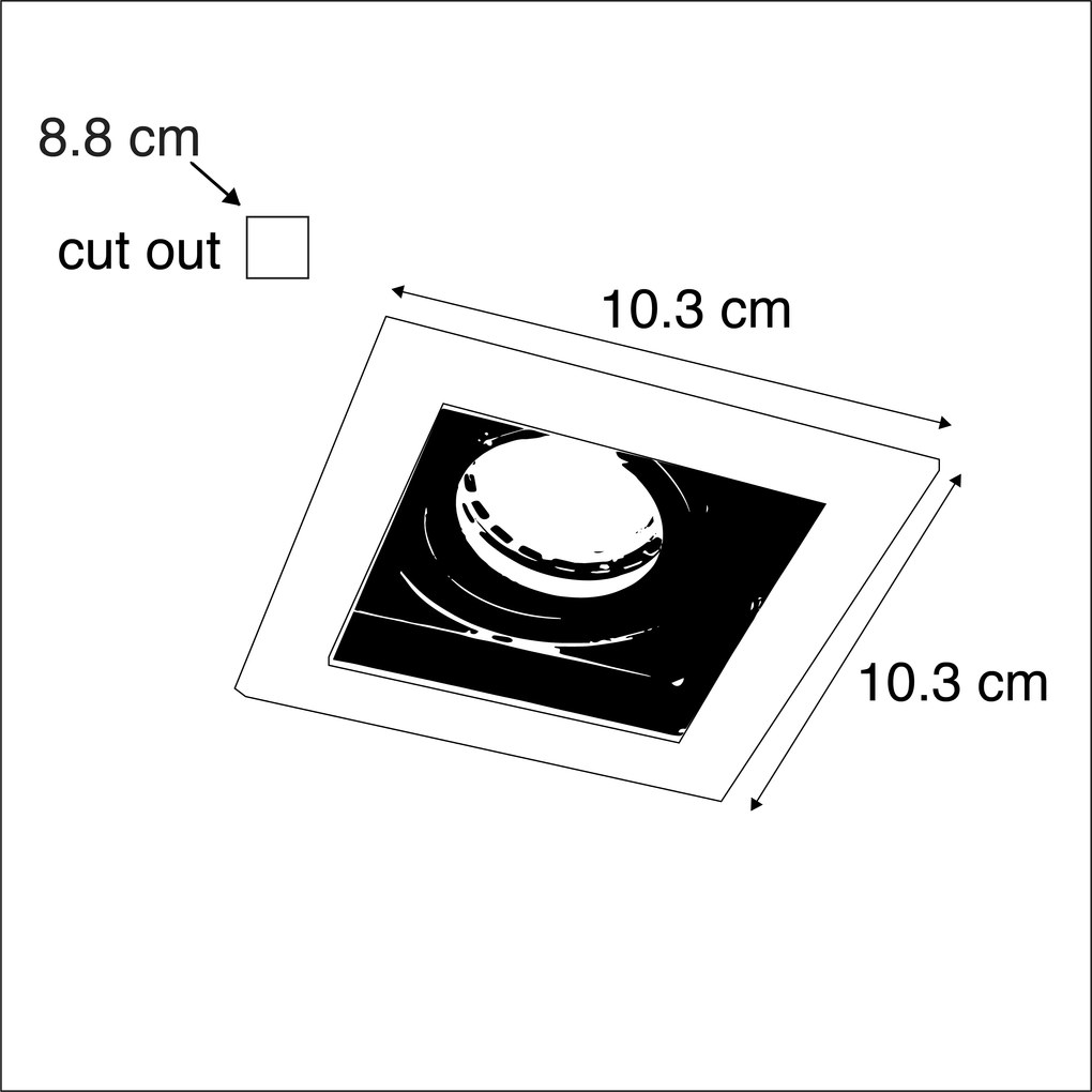 Chytré zapuštěné bodové svítidlo bílé vč. WiFi GU10 nastavitelné - Carree