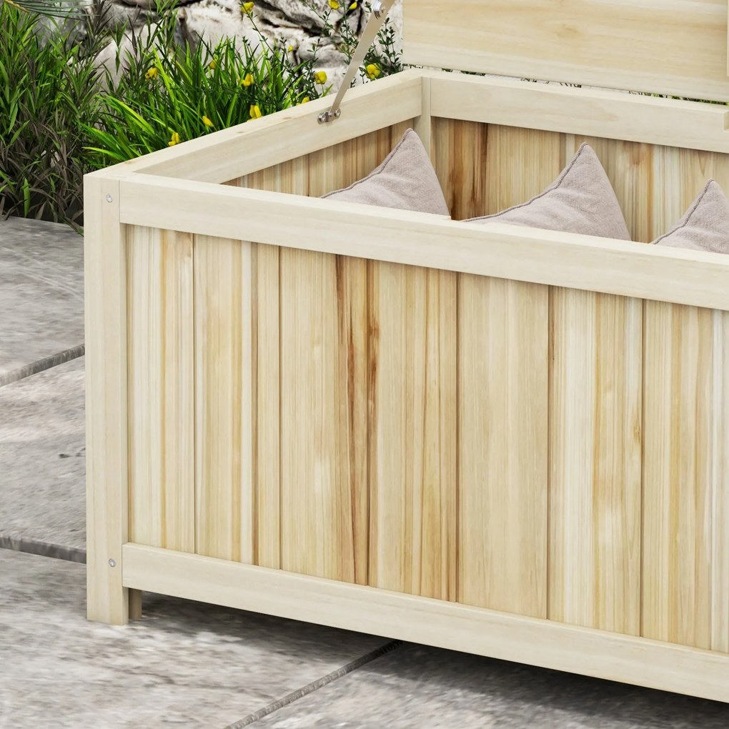 Outsunny Zahradní úložný box z dřeva s hydraulickými vzpěrami - 172L - 120L x 55W x 45H cm