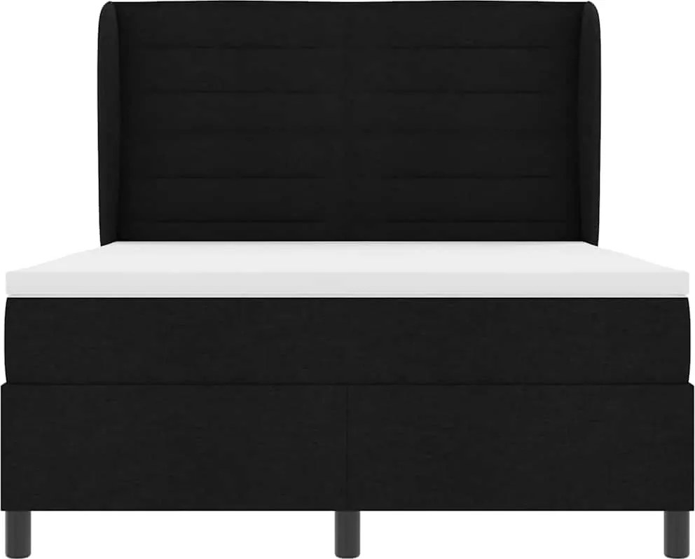 Postel s boxspringem s matrací s čelo Černá 140 x 200 cm textil 3340503