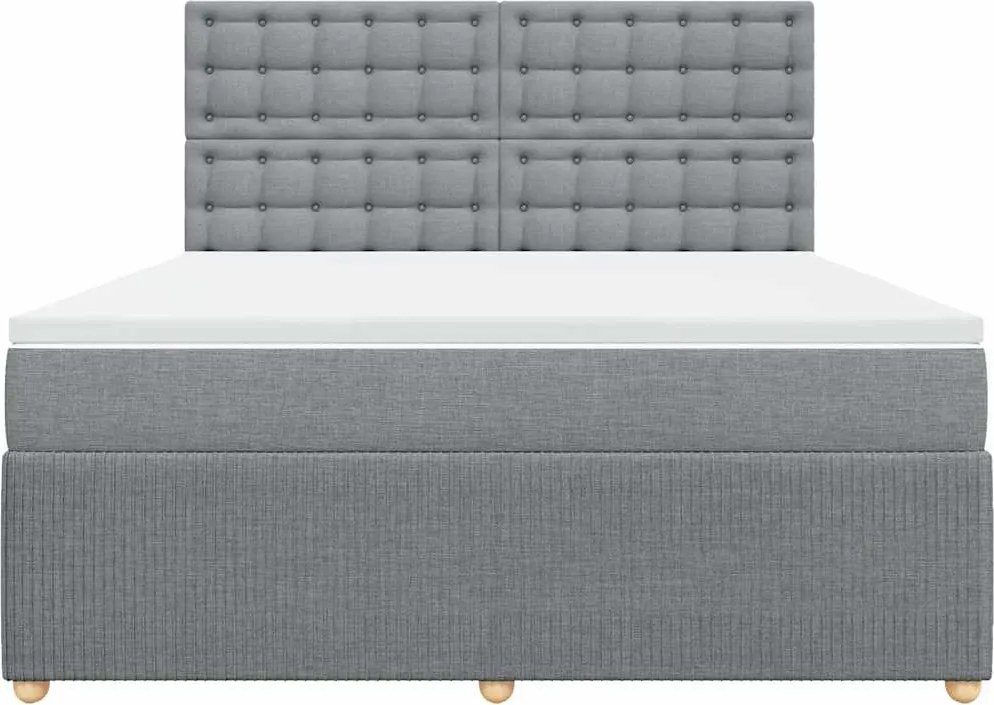 Box spring postel s matrací světle šedá 180 x 200 cm textil 3294449