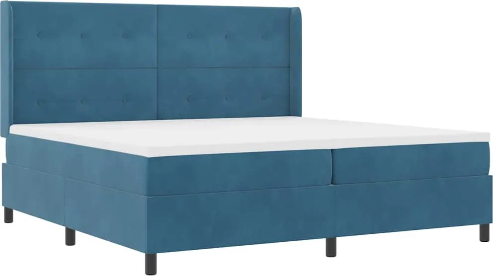 Postel s boxspringem s čelo Modrá 100 x 200 cm samet 3342030