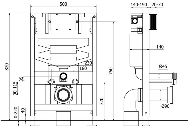 Mexen Fenix XS-F, podomítkový modul a závěsné WC Margo, bílá, 6803342XX00