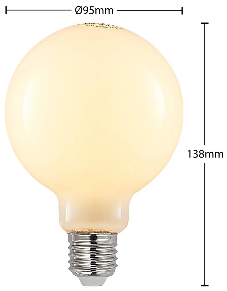 LED žárovka E27 8W 2700K G95 globe opálová