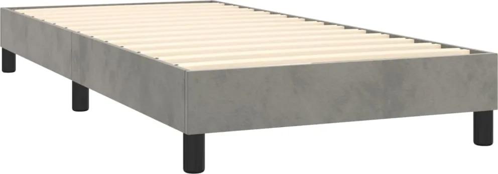 vidaXL Box spring postel s matrací 90x200 cm samet [3144309] Barva: Růžová