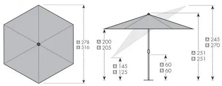 Automatický naklápěcí slunečník s klikou Doppler ACTIVE 280 cm - terakota (cihlová)
