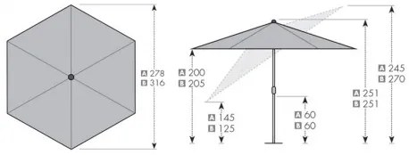 Automatický naklápěcí slunečník s klikou Doppler ACTIVE 280 cm - terakota (cihlová)