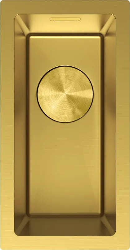 Mexen Trixo, 1-komorový nerezový dřez 230 x 440 mm, broušená zlatá, 6411221000-55