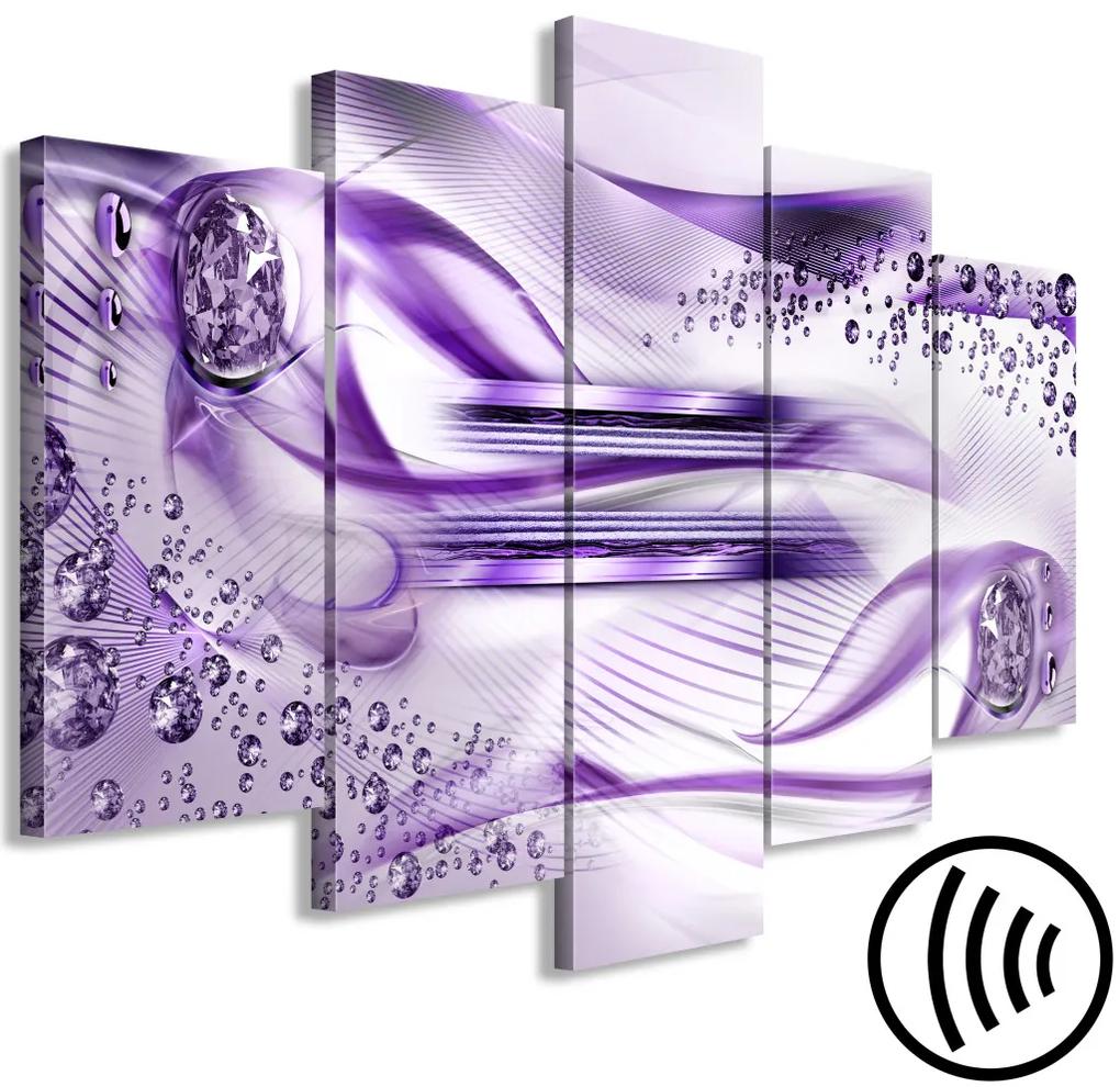 Obraz Podvodní harfa (5dílná) široká fialová