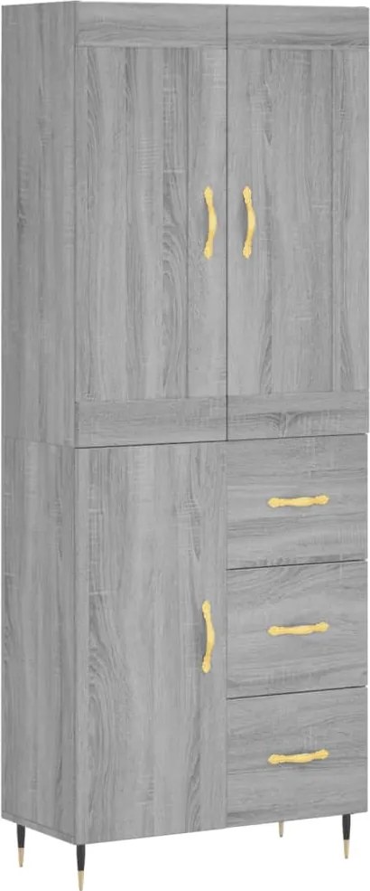 Skříň highboard šedá sonoma 69,5 x 34 x 180 cm kompozitní dřevo 3199799