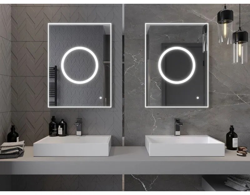 Mexen Koga, LED koupelnové zrcadlo s podsvícením 60 x 80 cm, 6000K, ochrana proti zamlžování, 9821-060-080-611-00