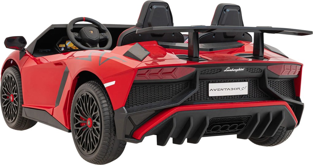 Ramiz Elektrické autíčko Lamborghini Aventador SV pro 2 děti červené + dálkové ovládání 2,4 GHz + EVA pěna + LED audio