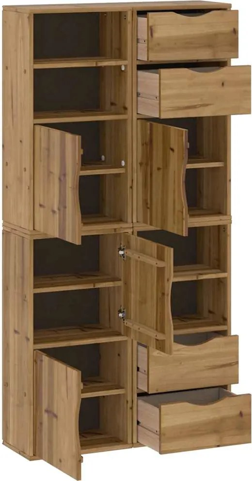 Boční skříňky 4 ks "ODDA" 40x24x79 cm Borovicový masiv 3365348