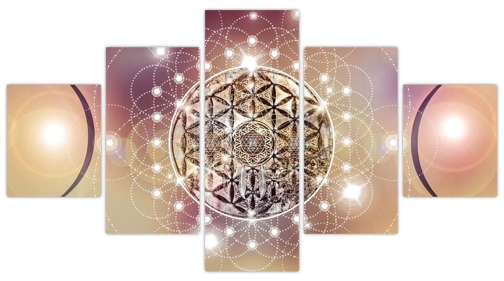 Obraz - Mandala s elementy (125x70 cm)