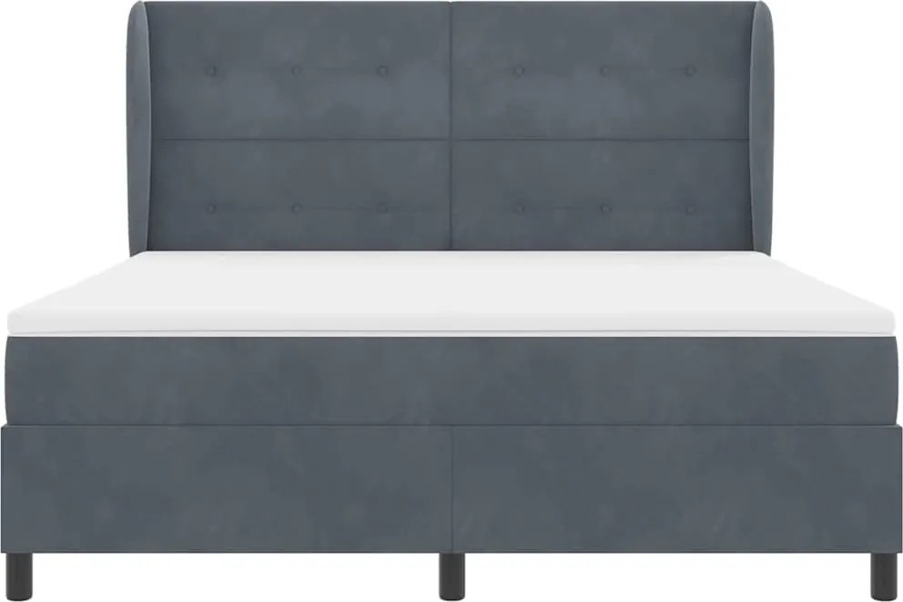 Postel s boxspringem s polštářem Tmavě šedá 200 x 180 cm samet 3340941
