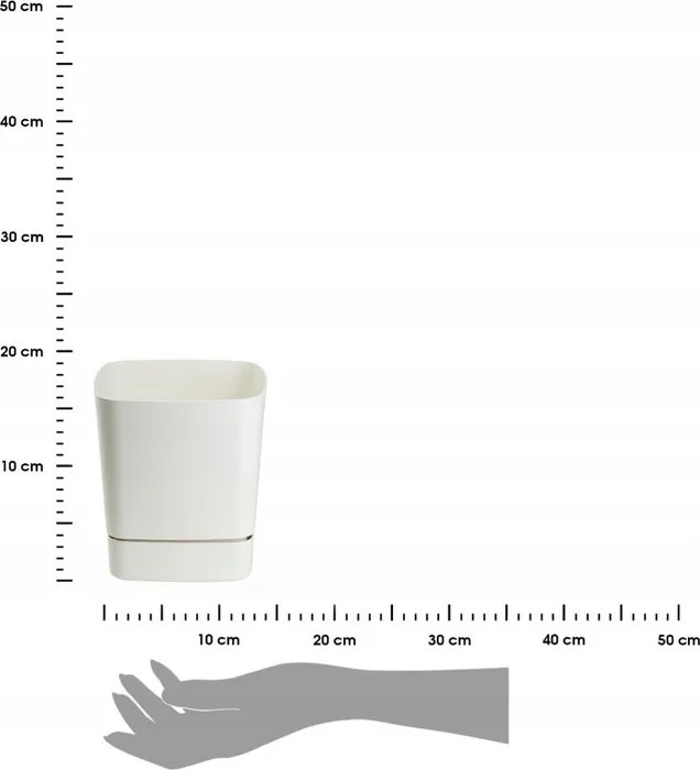 Plastový květináč s podmiskou Cubi 19x19 cm - výběr z 6 provedení
