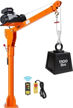 Elektrický autojeřáb, Teleskopický výložník otočný o 360° VEVOR – 1660 × 210 × 1290 mm