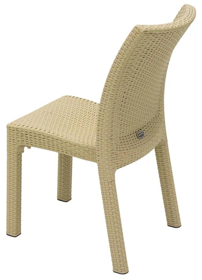 DEOKORK DOPRODEJ Zahradní židle z umělého ratanu PUKET (písková)