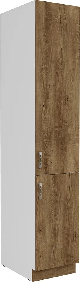 SARA l | vysoká skříňka 40 DK-210 2F policová | 40 cm | bílá/dub lefkas