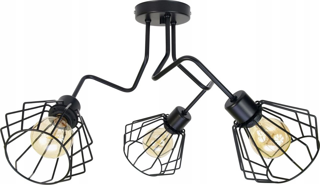 Lampa Černá Loft Stropní Závěsný Lustr Edison Diamant Brylan Edison