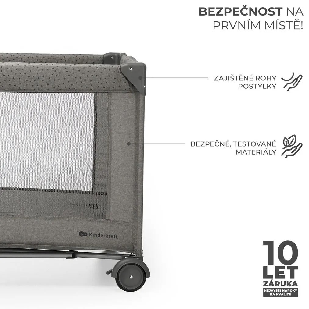 Kinderkraft Postýlka cestovní Joy 2 Dark grey