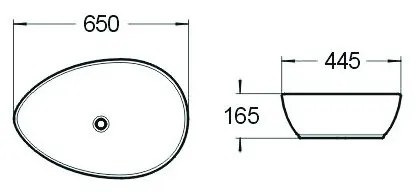 Mexen LIVIA umyvadlo, 65x44 CM, bílá, 21416500