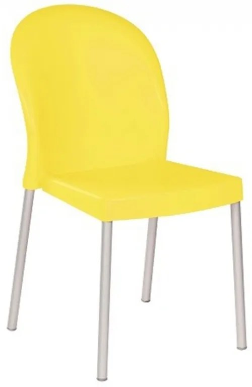 Zahradní židle Milot, hlinik/plast, žlutá