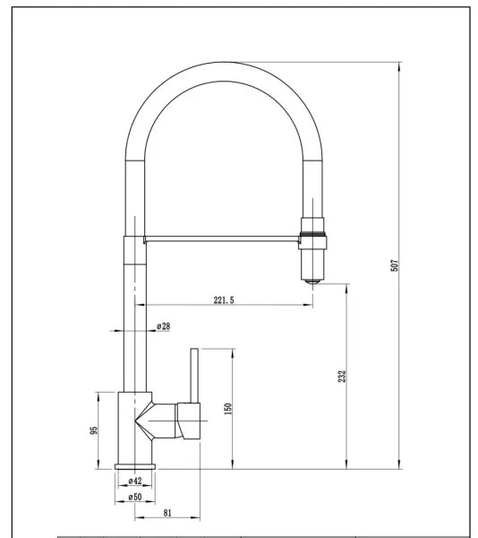 Pyramis 90939901 - Dřezová baterie s flexibilním ramínkem SERINA černá matná