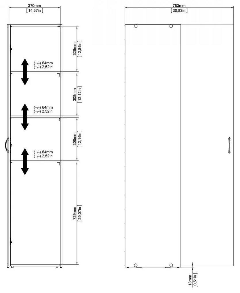 Tvilum Skříň Sid 1d bílá