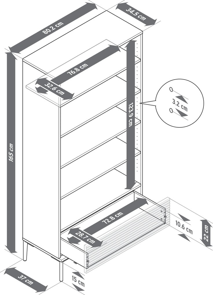 Tchibo - Regál »Reet« v lamelovém vzhledu - barva: hnědá