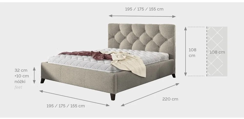 Designová postel Lawson 160 x 200 - různé barvy