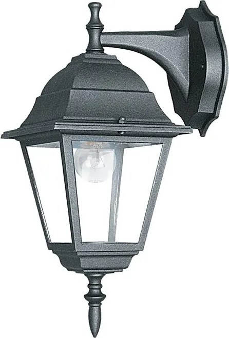 FAN LANT-ROMA/AP1B Venkovní nástěnné svítidlo DOWN ROMA černá, 1xE27, IP44, 19,5 x 35 x 14,6 cm - FANEUROPE