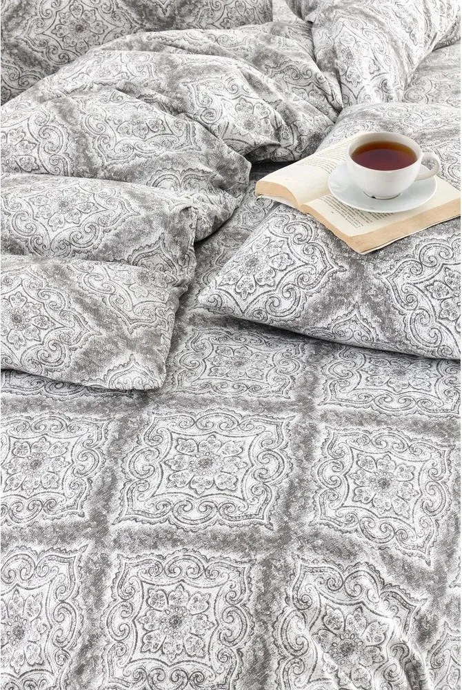 Šedé povlečení na dvoulůžko/prodloužené s prostěradlem/4dílné 200x220 cm Geometric – Mila Home