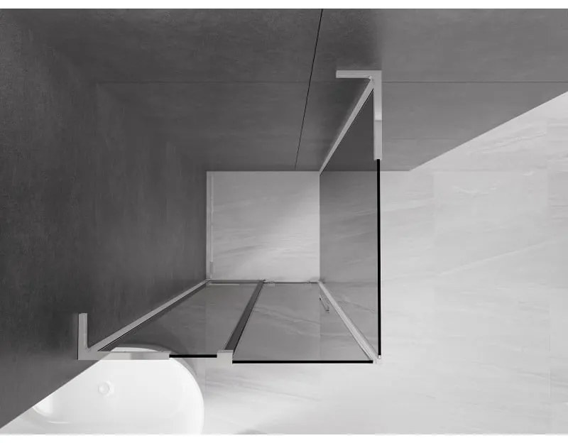 Mexen Velar L, sprchový kout s posuvnými dveřmi 100 x 100 cm, 8mm šedé sklo, chromová, 871-100-100-43-01