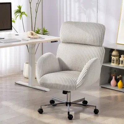 HOMCOM Ergonomická kancelářská židle z veluru, kancelářské křeslo s vysokým opěradlem, nastavitelná opěrka hlavy a opěrky rukou, šedá