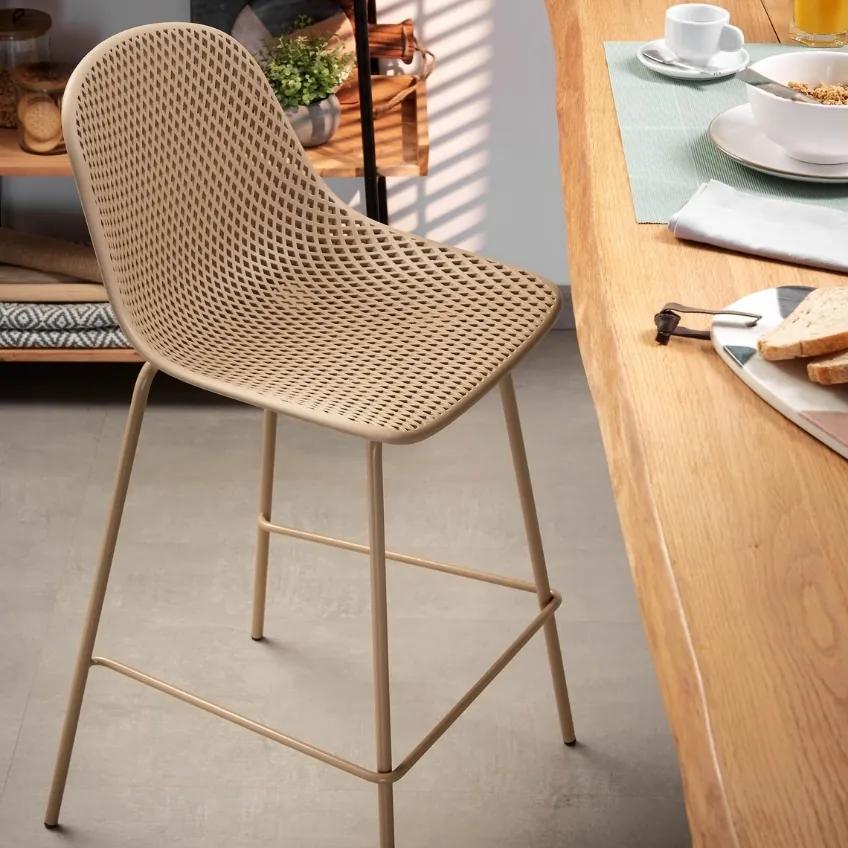 Béžová plastová barová židle Kave Home Quinby 65 cm