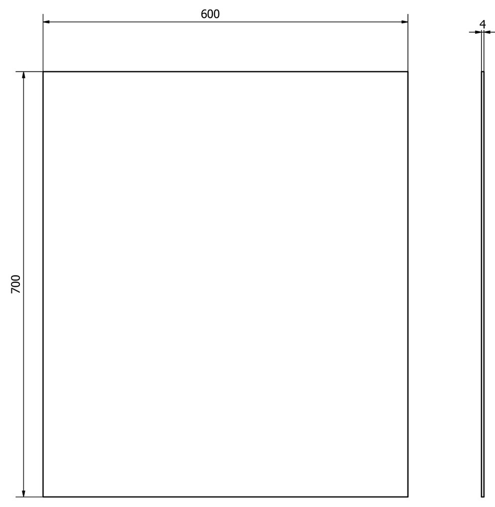 Aqualine, Zrcadlo 60x70 cm, obdélník, bez uchycení, 22469