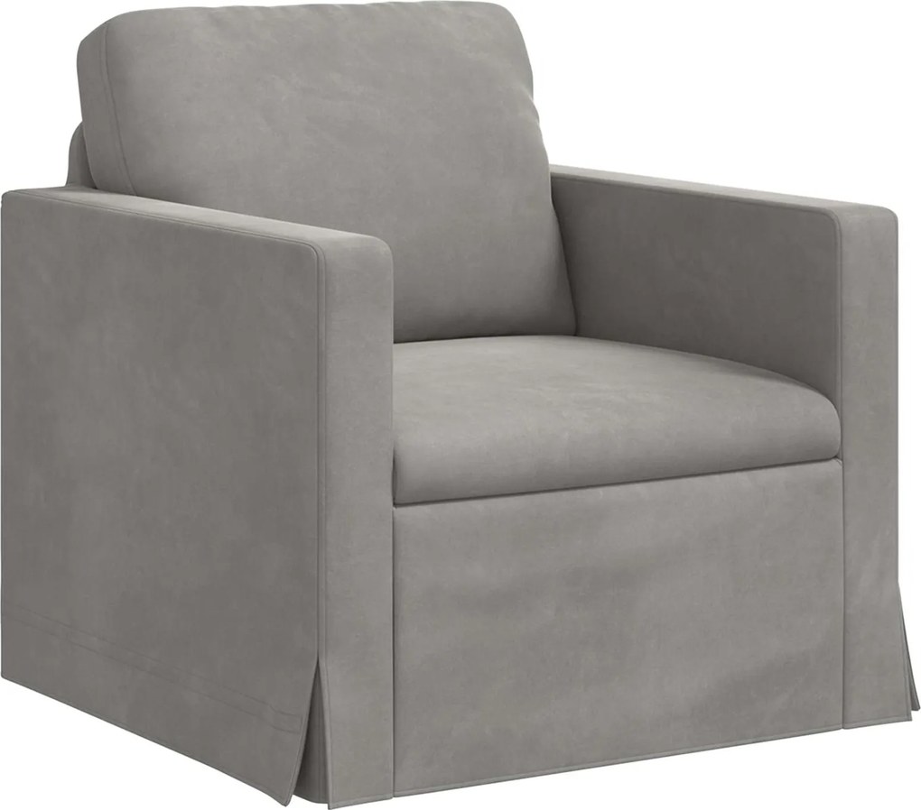 Set pohovek 2 ks Světle šedá samet 3407625