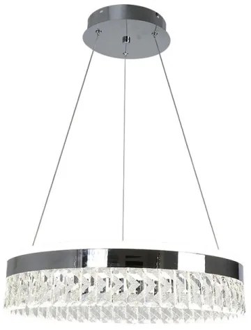 LED Stmívatelný lustr na lanku LED/90W/230V 3000-6500K chrom + dálkové ovládání