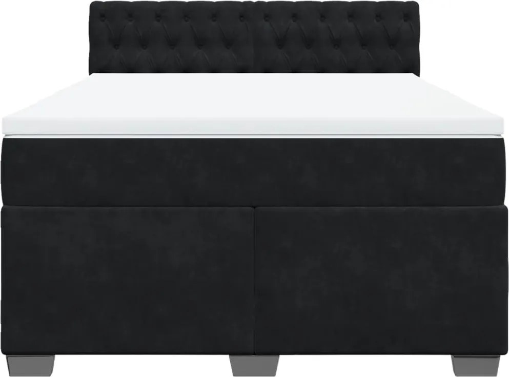 Box spring postel s matrací černá 160x200 cm samet 3288662