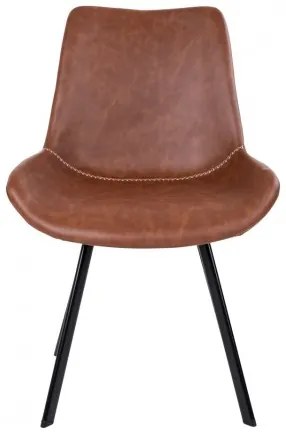 Jídelní židle MEMPHIS hnědá PU, černá podnož House Nordic 1001314