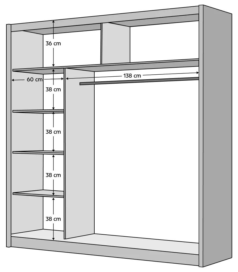 Skříň s posuvnými dveřmi MADRYT 203 cm, bílá