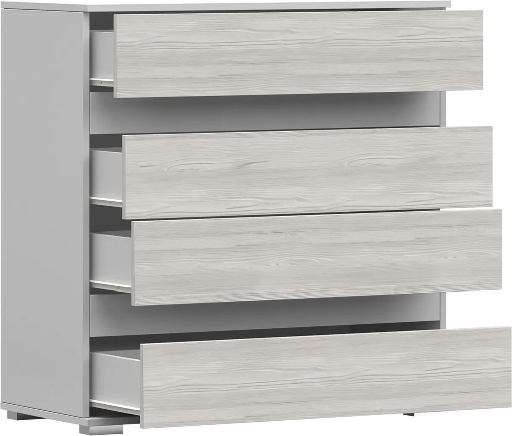 IDZ Komoda HELIOS 4S 46, 90 cm Dub Kathult/Bílá