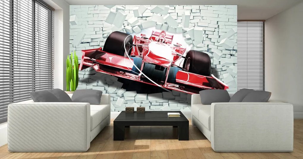 Fototapeta - Červená formule 1 3D F1 (254x184 cm)