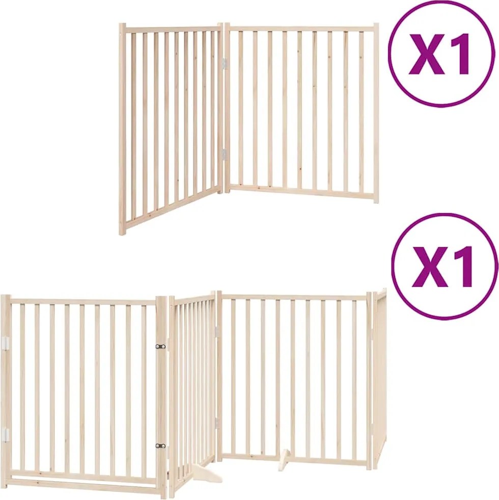 Zábrana pro psy s dvířky skládací 6 panelů 480 cm topol 3155725