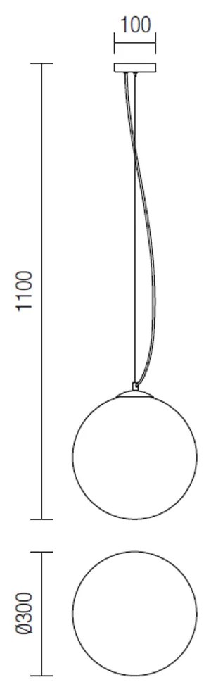 Redo 01-1065 závěsné svítidlo Ola opal, E27, ø30cm