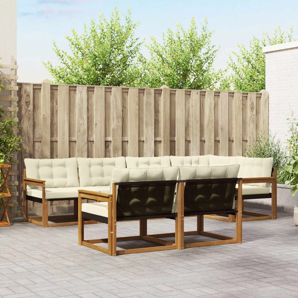 Venkovní pohovková souprava 7 ks Přirozená a Krémová 3369545