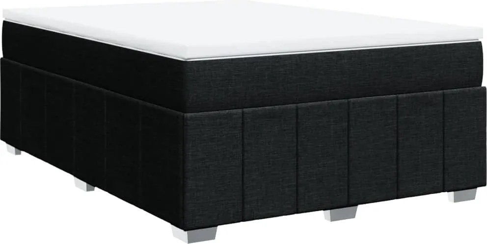 Box spring postel s matrací černá 140x200 cm textil 3285479