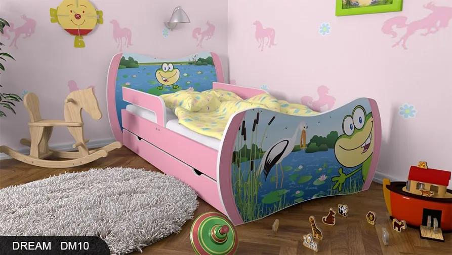 Dětská postel Dream vzor 10 180x90 cm růžová