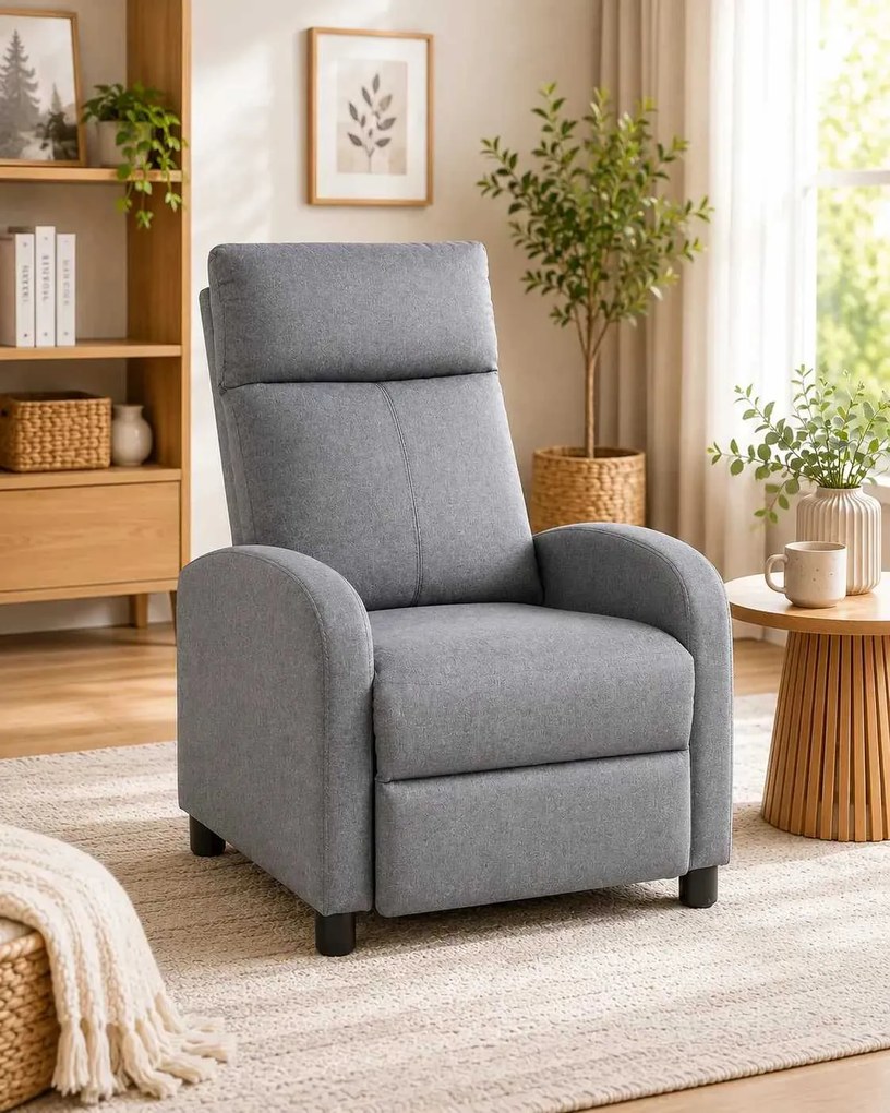 LuxuryForm DESIGN Televizní křeslo RUFO s polohováním - šedé