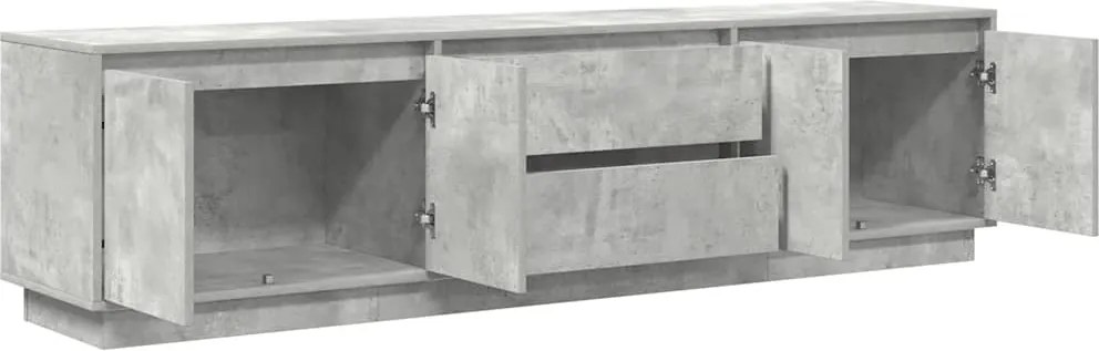 TV skříňka s LED osvětlením betonově šedá 193,5x41x50 cm 3328438